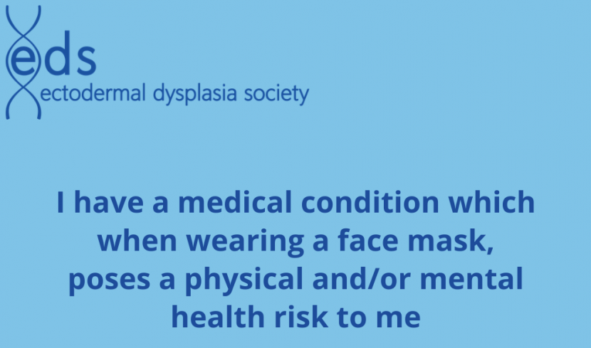 Face Covering Exemption Card for Ectodermal Dysplasia – EDI Network